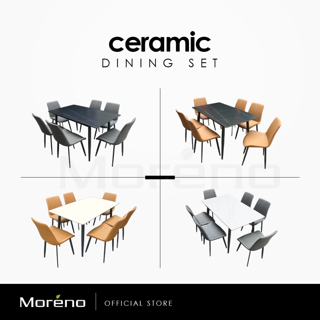 FREE INSTALL Set Meja Makan 6 Kerusi Meja Batu Sintered Stone Dining ...