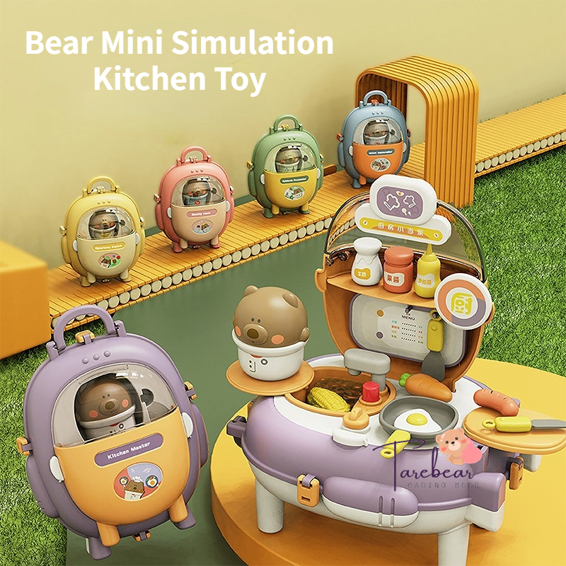 Bear Backpack Kitchen Set Interactive Cooking Pretend Play Kitchenware ...