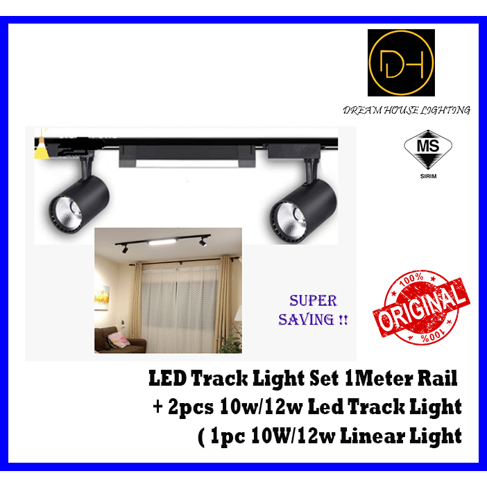 [Good Product Quality]LED Track Light Set 1Meter Rail + 2pcs 10w Led ...