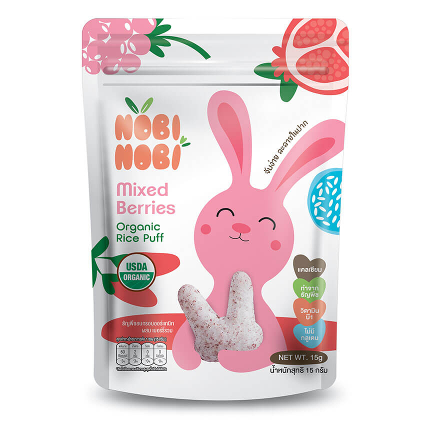Nobi Nobi Organic Jasmine Rice Puff | Halal Baby Food | Biskut Beras ...