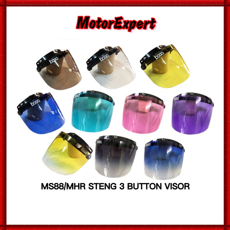 TINTED VISOR 3 DOT BUTTON MS88 APOLLO NS88 MHR KURA STENG VISOR SMOKE ...