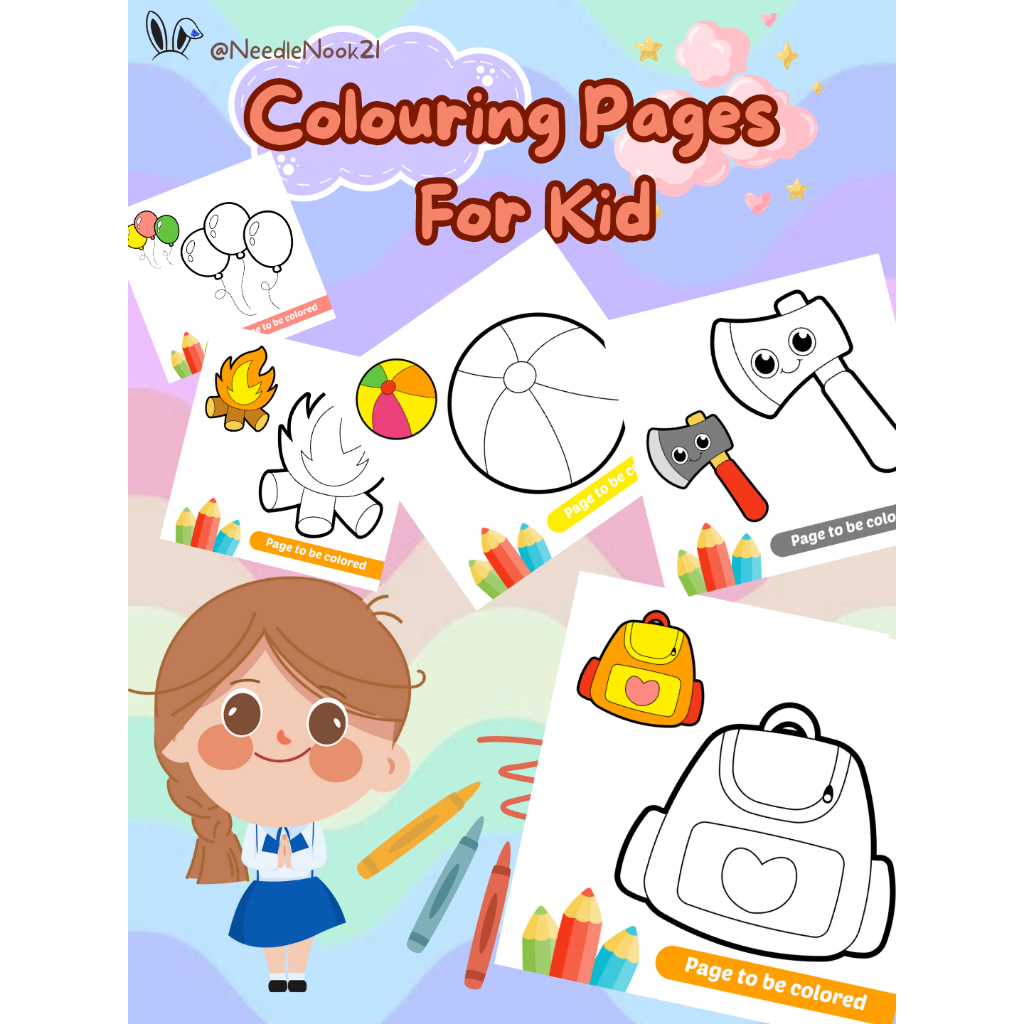 [PDF] [100 PAGES] Cute Daily Object Coloring Book, Printable Coloring ...