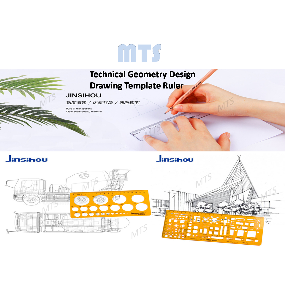 Technical Geometry Design Drawing Template Ruler Stencil Pembaris ...