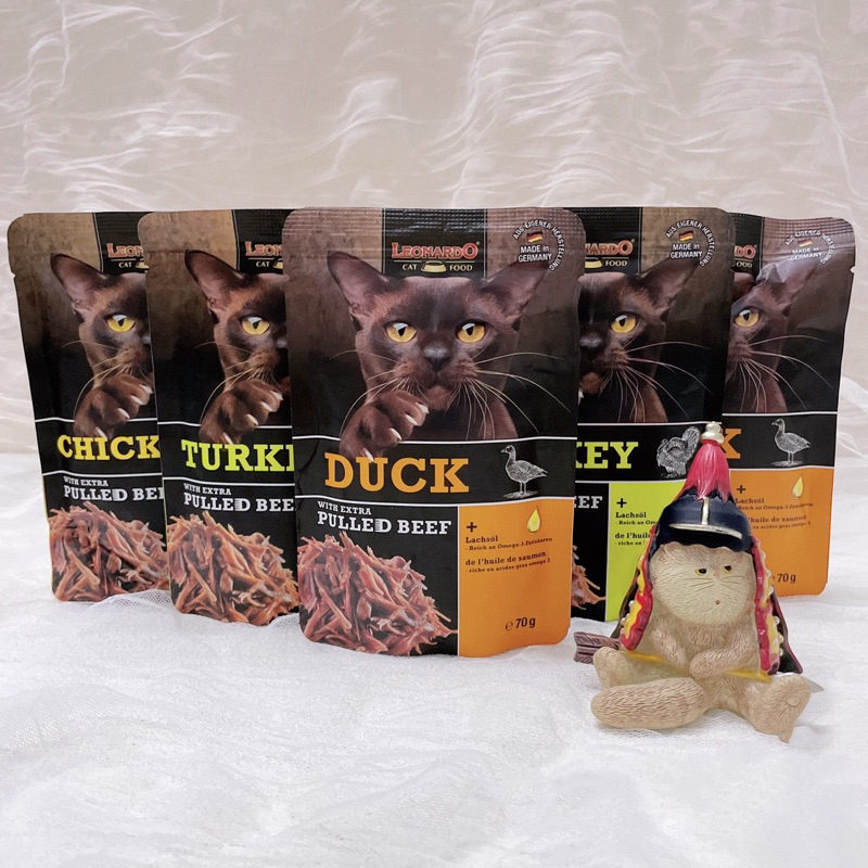 Leonardo Pulled Beef Series Pouch 70g Cat Wet Food Pate Makanan Kuching ...
