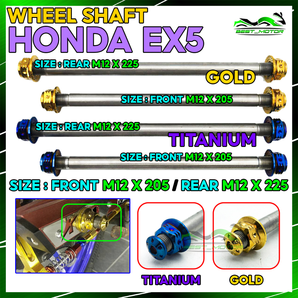 SHAFT TAYAR HONDA EX5 DREAM / HP ALLOY KING DRAG THAILAND BATANG SAP ...