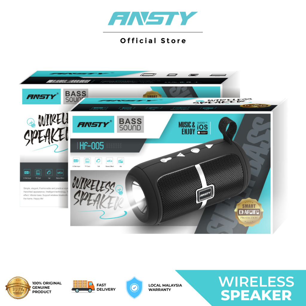 Wireless Speaker Bass Sound Ansty HF-005 | Shopee Malaysia