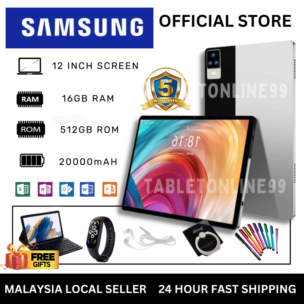 2023 5G Tablet Samsung Galaxy 11PRO 12 Inch Tablet 16GB+512GB Learning Tablet for Online ...