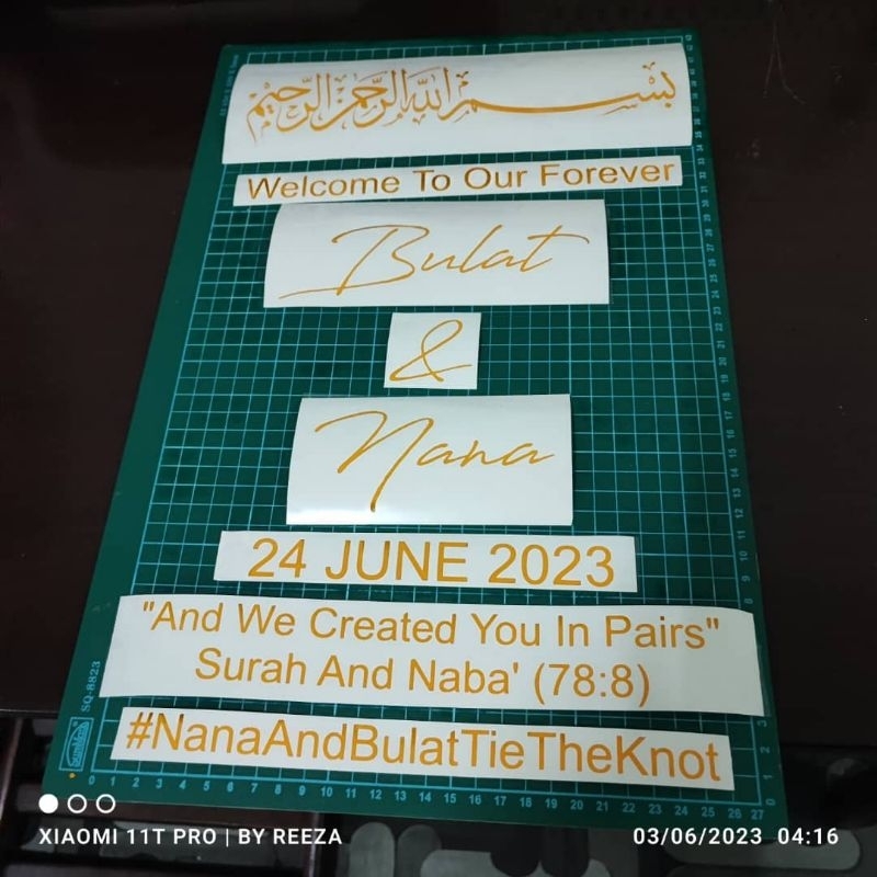 Urgent Order Diterima!! /Wedding/Aqiqah/Event/40cm/50cm/60cm round/A2 ...