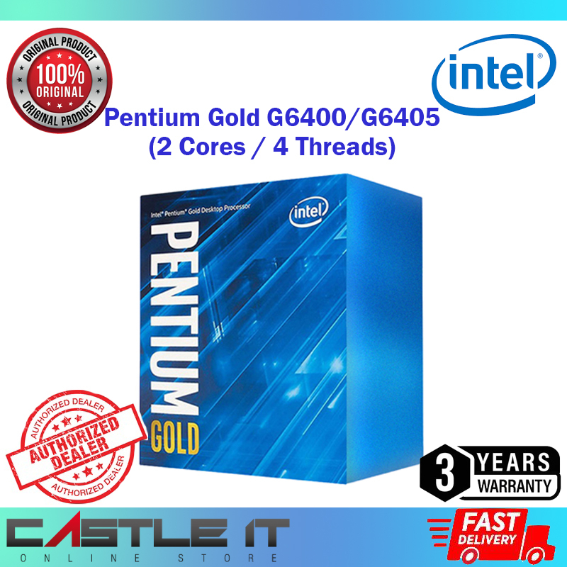 INTEL G6405 / G6400 PENTIUM GOLD 4.10GHZ 4MB CACHE LGA1200 PROCESSOR ...