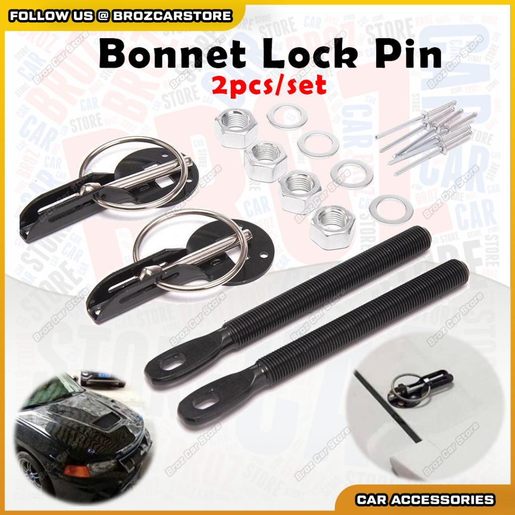 Kunci Bonet Kereta Alloy 2pcs/set Universal Car Bonnet Lock Pin Hood ...
