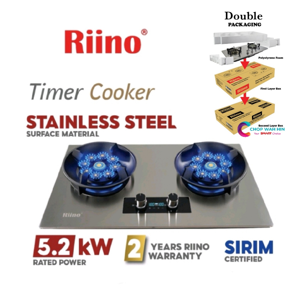 PROMOSI Riino 304 Stainless Steel Build-in / Tabletop 2 Lotus Flame ...