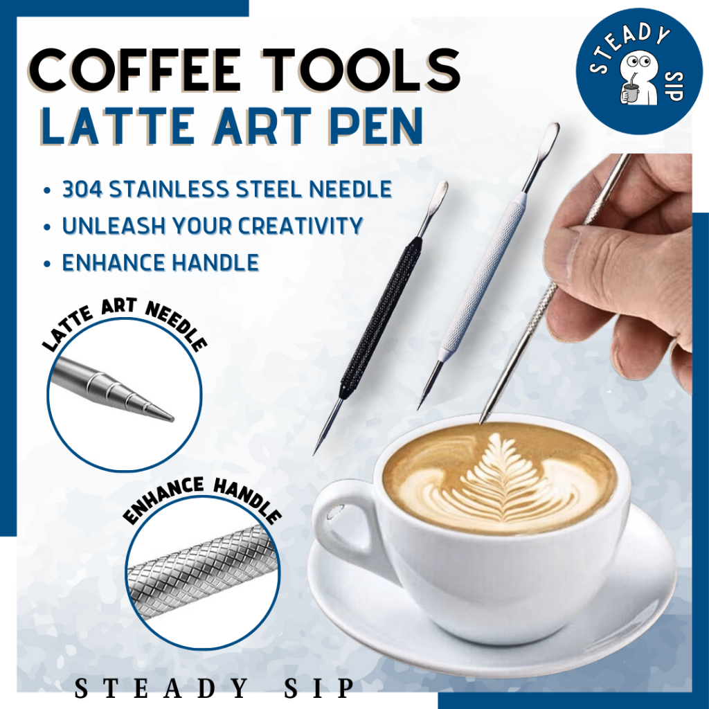 Steady Sip Barista Coffee Latte Art Pen Drawing Etching Needle Pen Cum ...