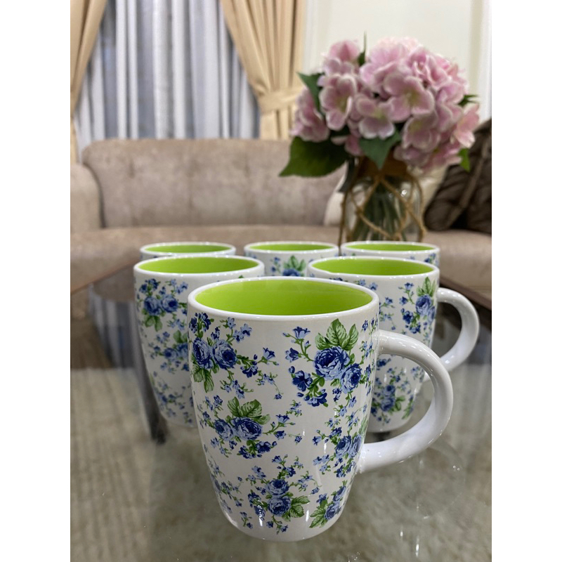 Giacomo Set Porcelain Mug Cawan Kaca Tahan Panas 6pcs or 12pcs ( 265ml ...