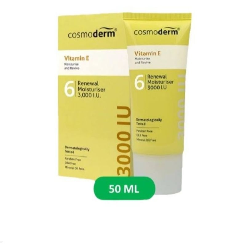 COSMODERM 6 3000 IU I.U. 50ml Vitamin E Moisture Revive Renewal ...