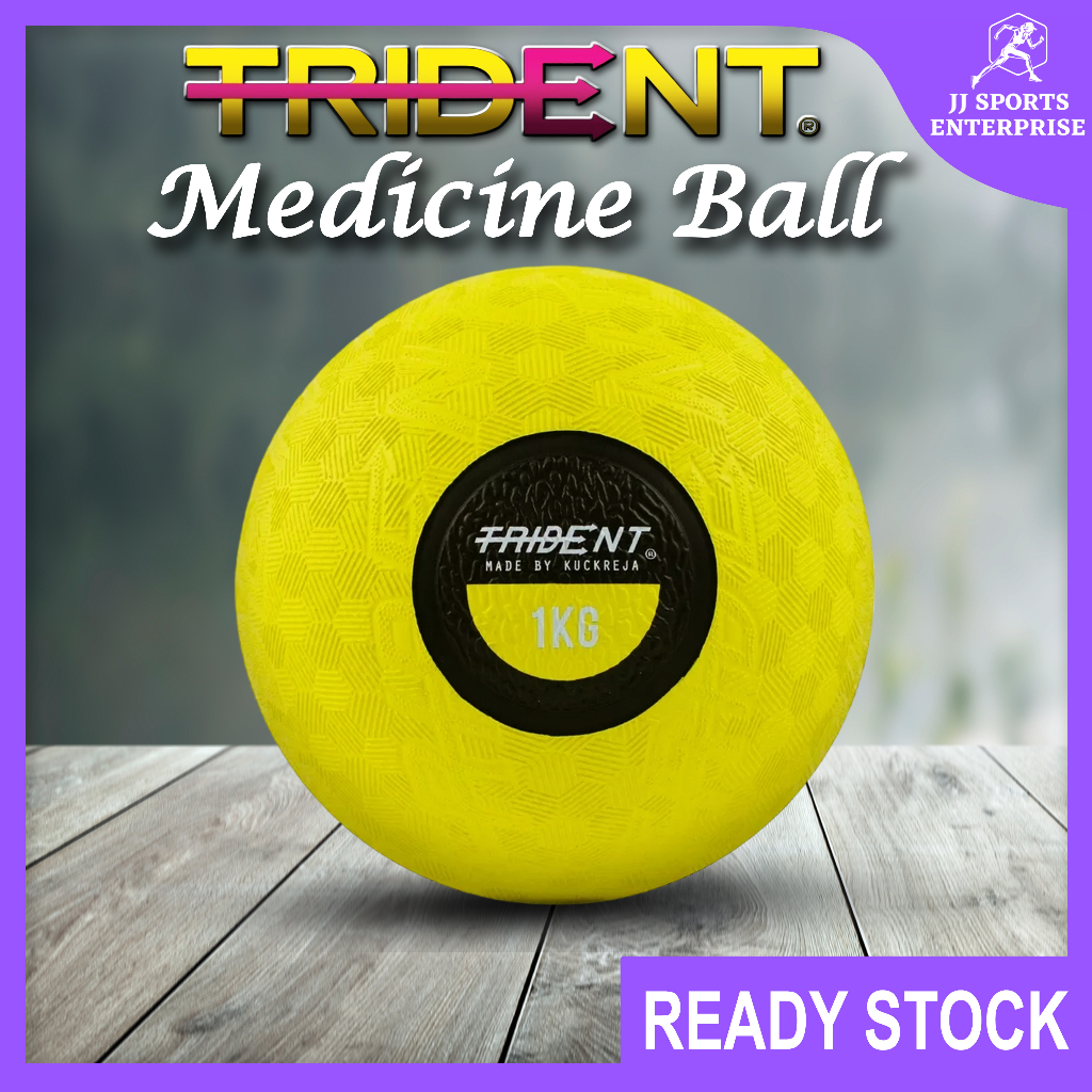 Trident Premium Rubber Medicine Ball with Bounce 1kg Rubber Gravity ...