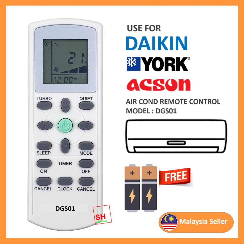 **OFFER** York / Acson DGS01 daikin Air Cond Air Conditioner Remote ...