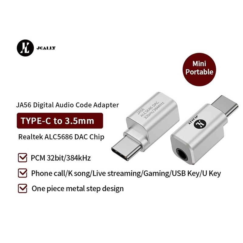 Jcally JA56 Realtek ALC5686 32BIT DAC USB-C Audio Adapter | Shopee Malaysia