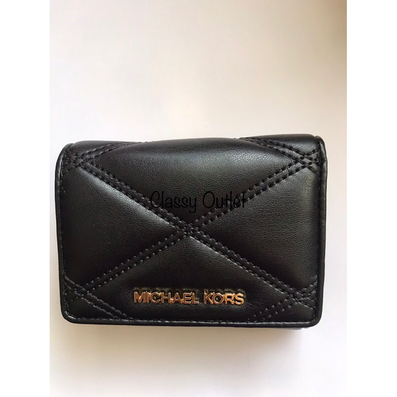 Original Michael Kors Quilted Leather 3 Fold Purse | Shopee Malaysia