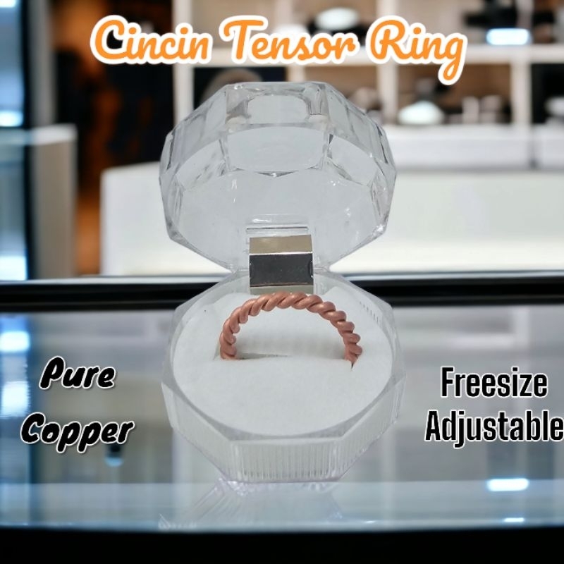 Cincin Tembaga Pure Copper Tensor Ring Asli Tulen Boleh Laras Unisex ...