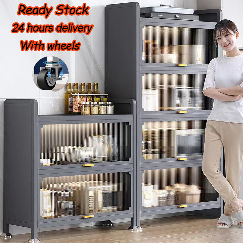 Grey 5T Set Rak Dapur storage rack home Multi-layer large capacity and ...