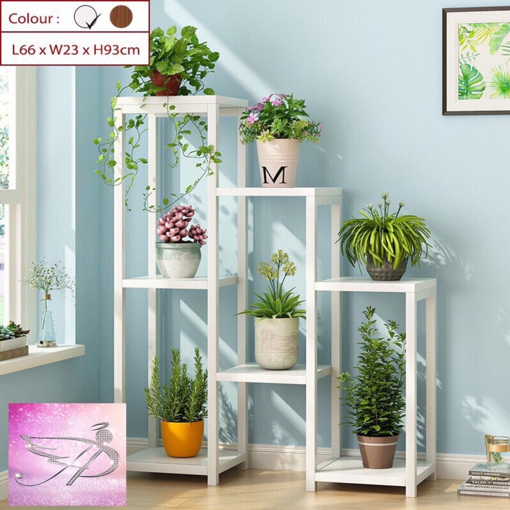 A#21 L66cm Potted Plants Shelf Indoor Flower Rack with Steel Frame ...