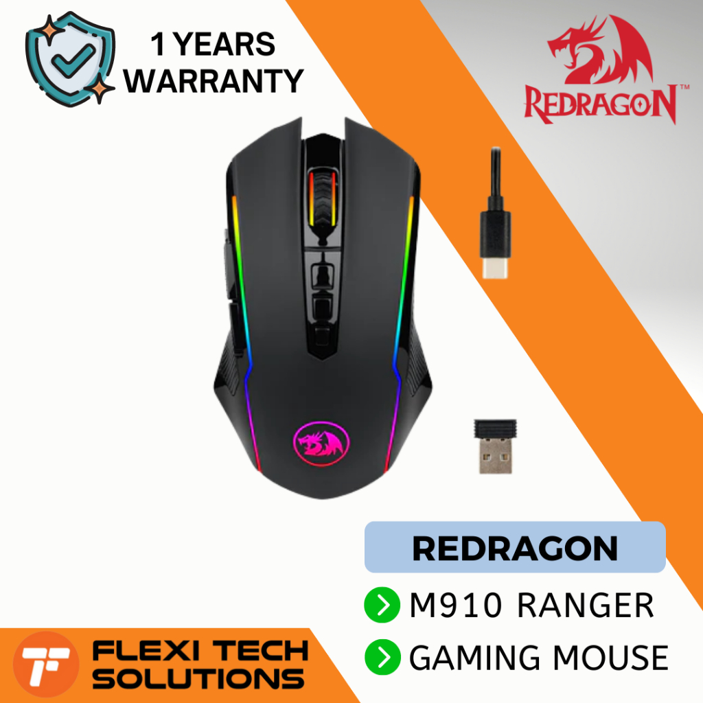 Flexi Tech REDRAGON Ranger M910 GAMING MOUSE 4000 DPI Wired and ...