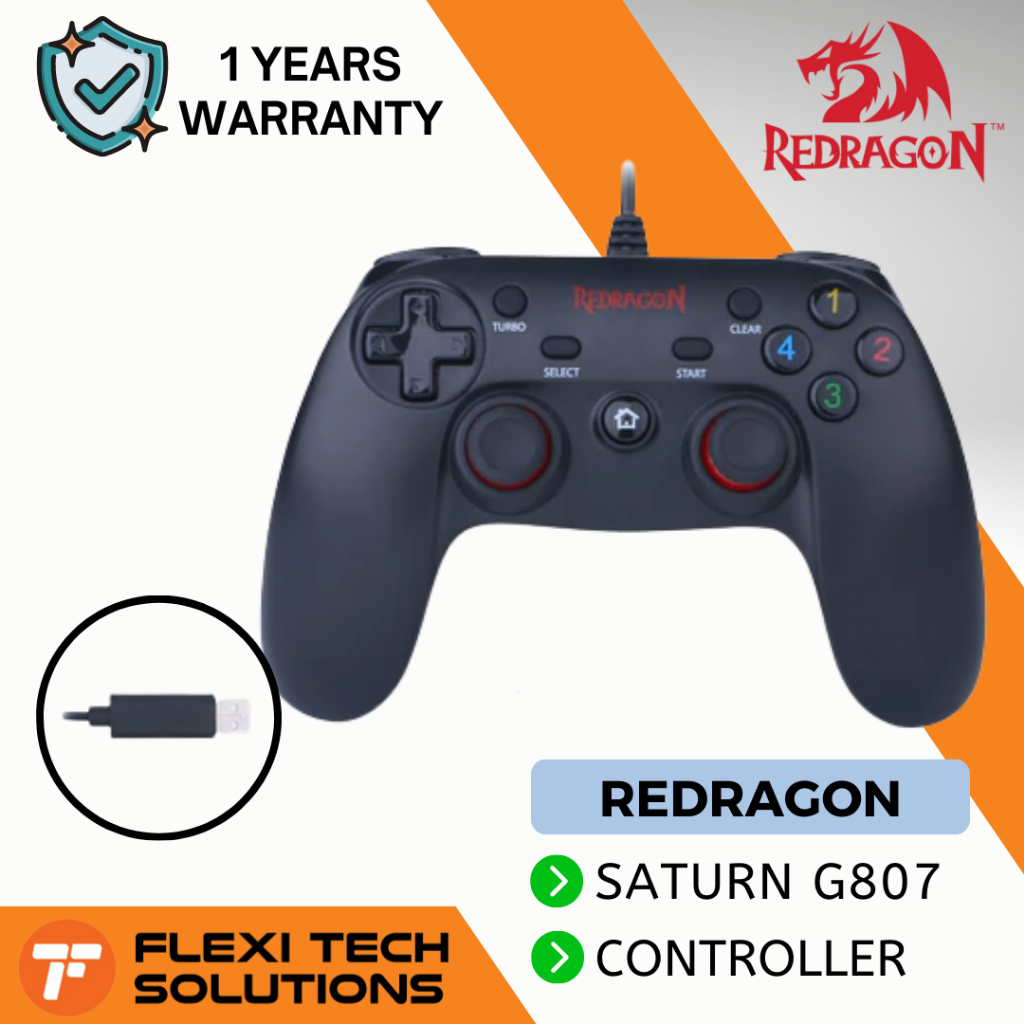 Flexi Tech REDRAGON SATURN G807 WIRED CONTROLLER Plug and Play | Shopee ...