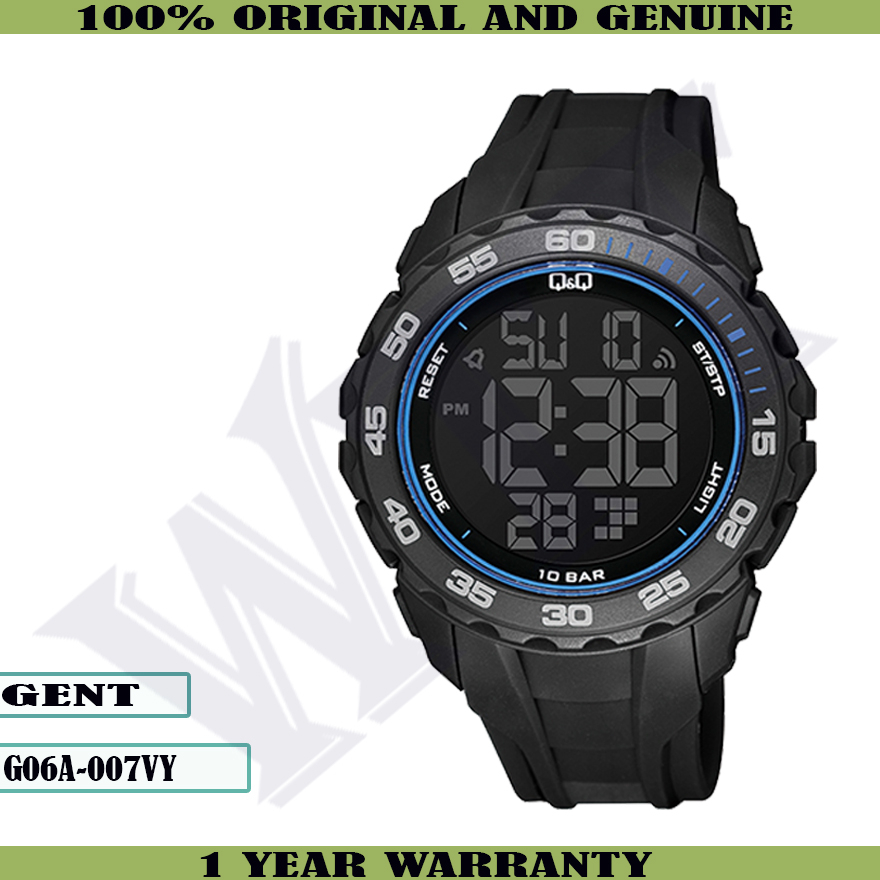 Q&Q G06A Digital Rubber Band Men Sport Watch Jam Tangan Lelaki (1 YEAR WARRANTY) | Shopee Malaysia