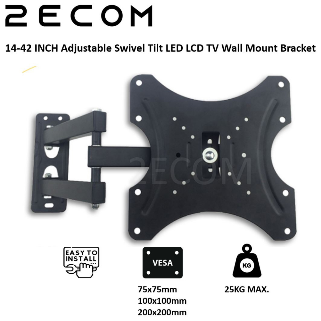 CP302 Universal Adjustable 14" to 42" LED TV Plasma Wall Mount Swivel ...