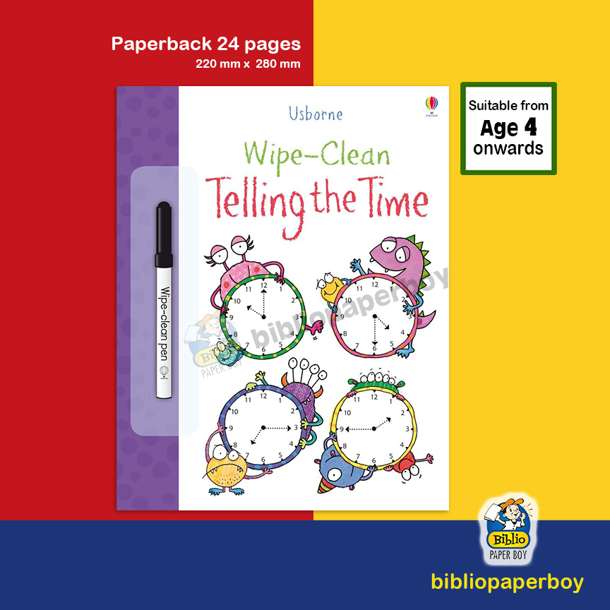 Usborne Wipe Clean Telling the Time | Shopee Malaysia