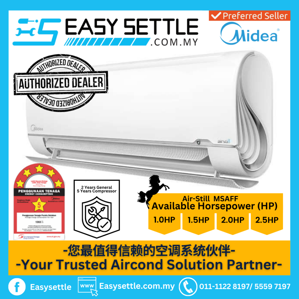 🚚 FAST DELIVERY 🚚 MIDEA 1HP/1.5HP/2HP/2.5HP Non_inverter/Inverter R32 aircond( MSAG-10CRN8 ...