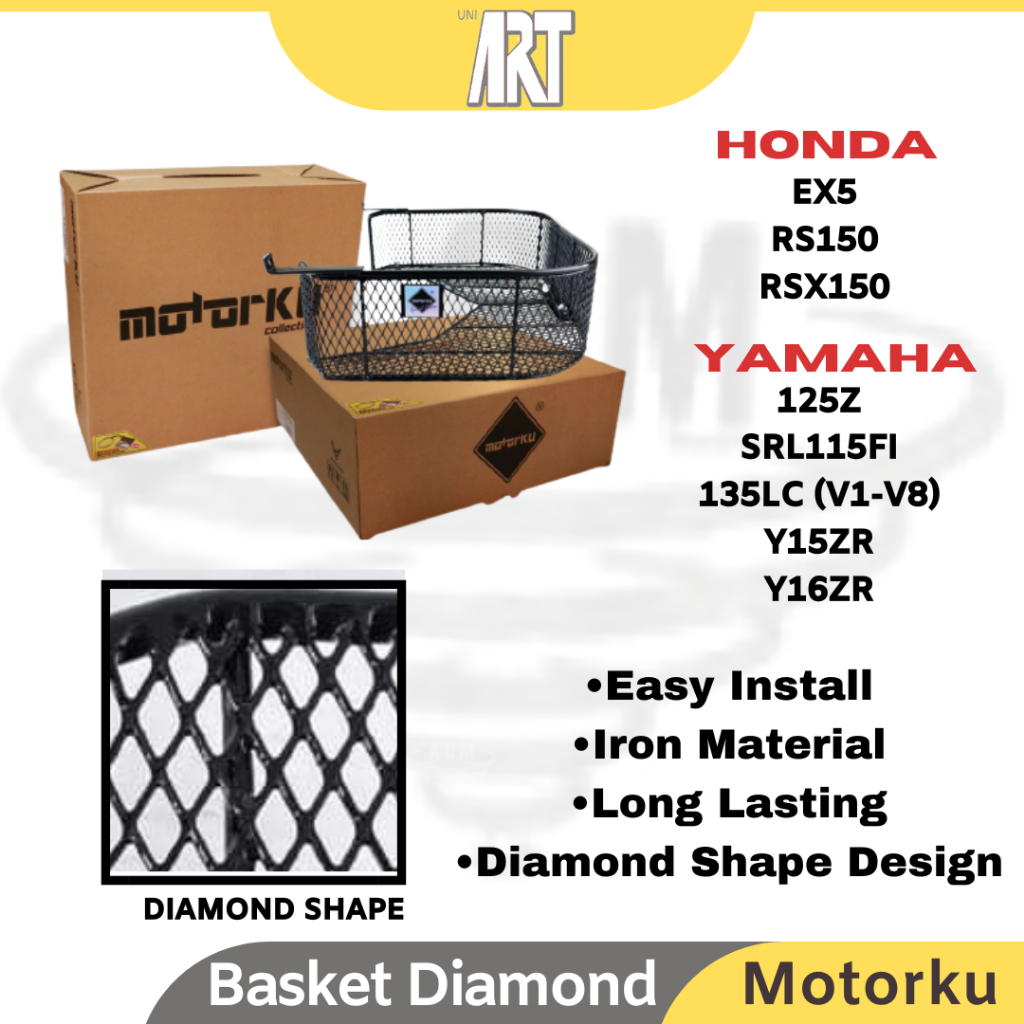 Motorku Diamond Basket Metal Bakul Besi Raga Box Storage Jaring Tebal ...