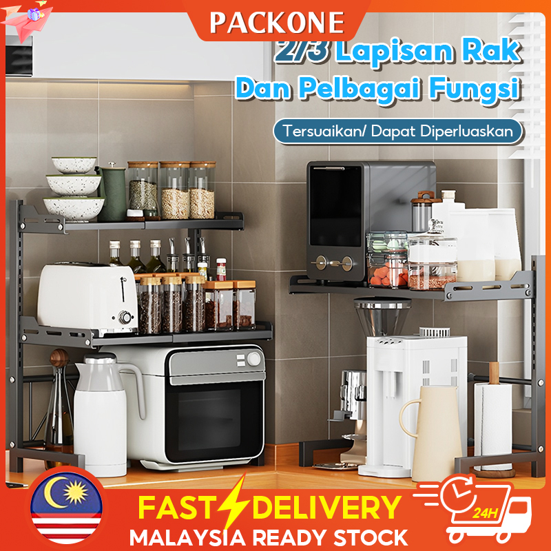 PACKONE Kitchen Storage Rack Rak Dapur Microwave Rack Oven Rack ...