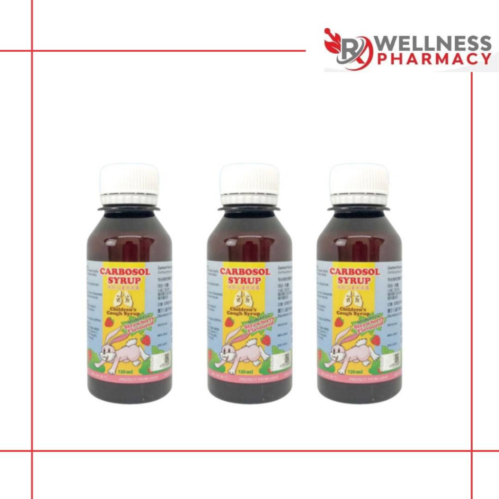 CARBOSOL Children's Cough Syrup Strawberry Flavour 120ml (Ubat Batuk ...
