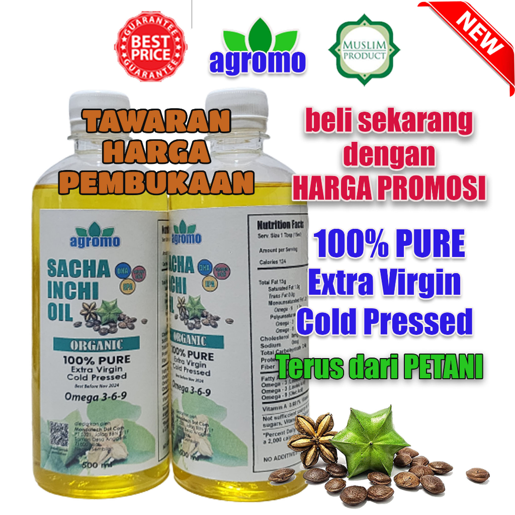 Sacha Inchi Oil 100% Pure, Cold Pressed, PRODUK BARU HARGA PROMOSI ...