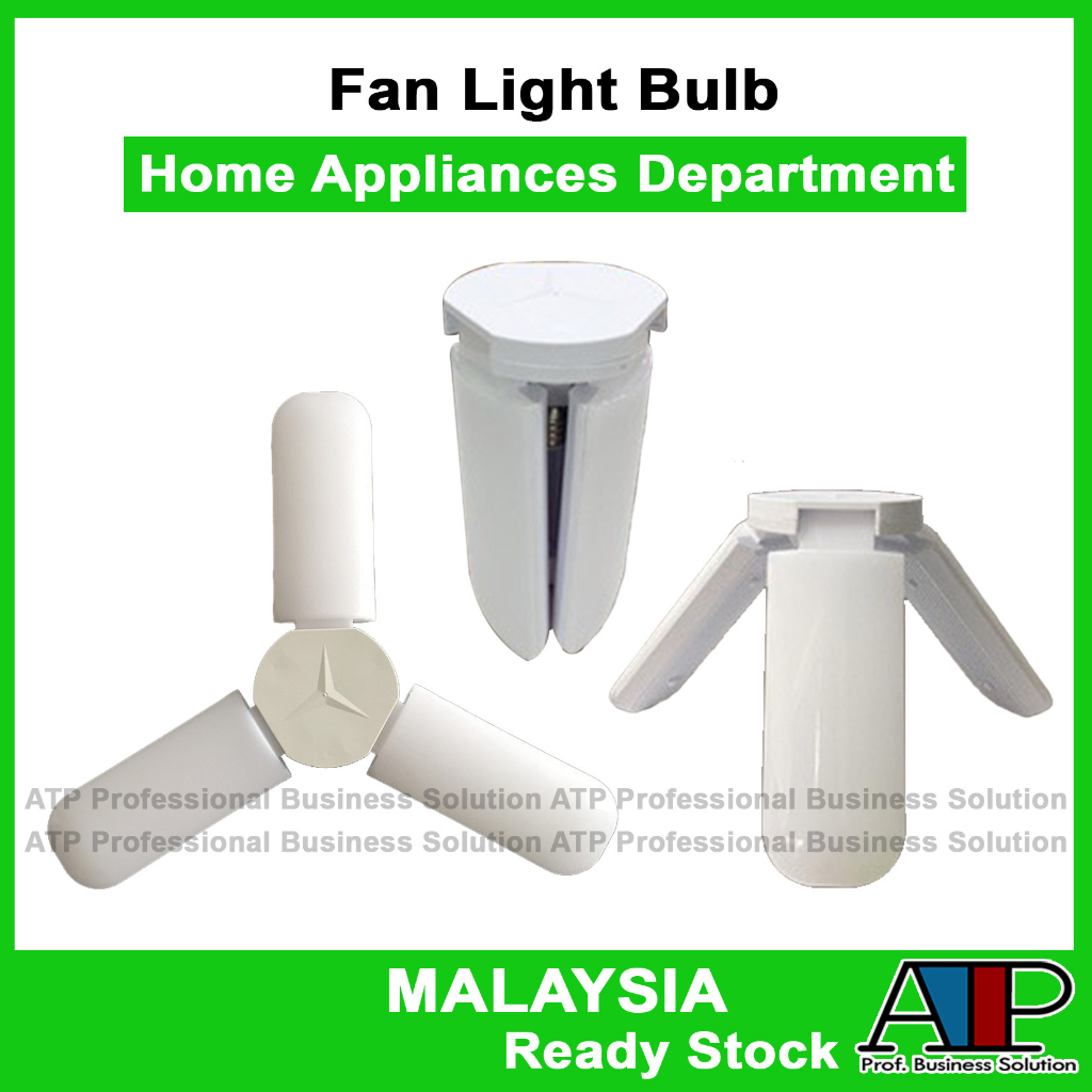 Foldable Fan Light Bulb Blade Bulb 45W LED Lampu Super Bright White for ...
