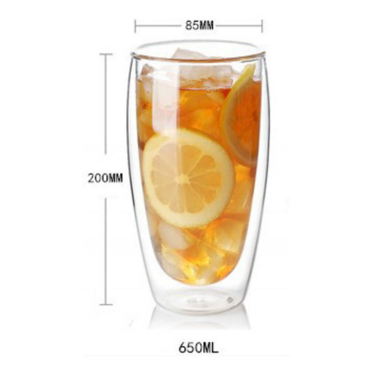 (Ready Stock)Coffee Espresso Tea Double Wall Borosilicate Glass Cup Mug Handle 80ml 150ml 250ml ...