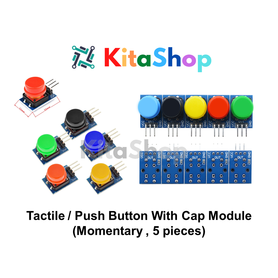 Tactile / Push Button With Cap Module (Momentary, 5 pieces) | Shopee ...