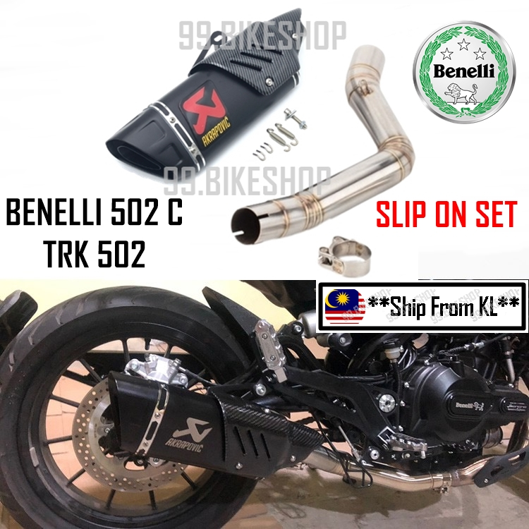 Benelli 502c 502 c TRK 502 Exhaust Pipe SLIP ON LINK PIPE set Front ...