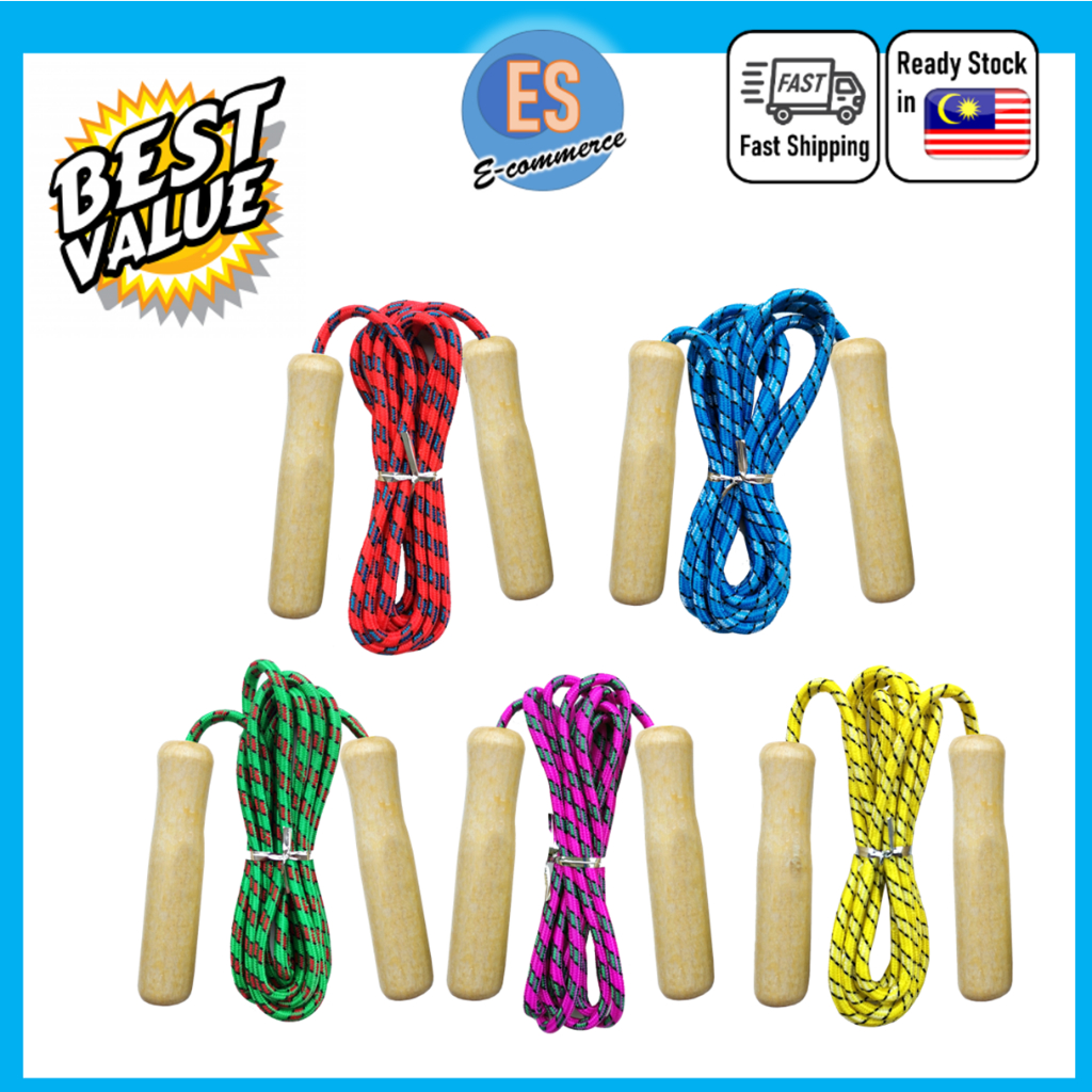🔥Crazy 🆂🅰🅻🅴🔥 216 wooden handle skipping rope jump rope tali skipping ...
