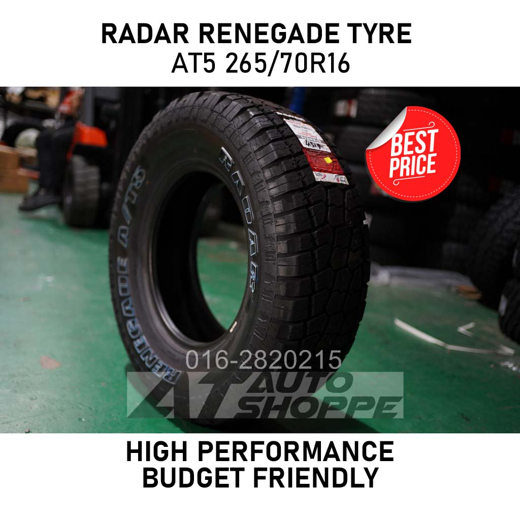 RADAR RENEGADE TYRE A/T5 265 70 16 AT5 2657016 26570R16 HIGH QUALITY ...