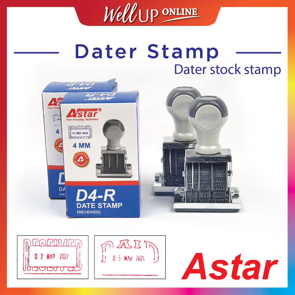 Astar Date Stamp - Received / Paid with date D4-P / D4-R | Shopee Malaysia