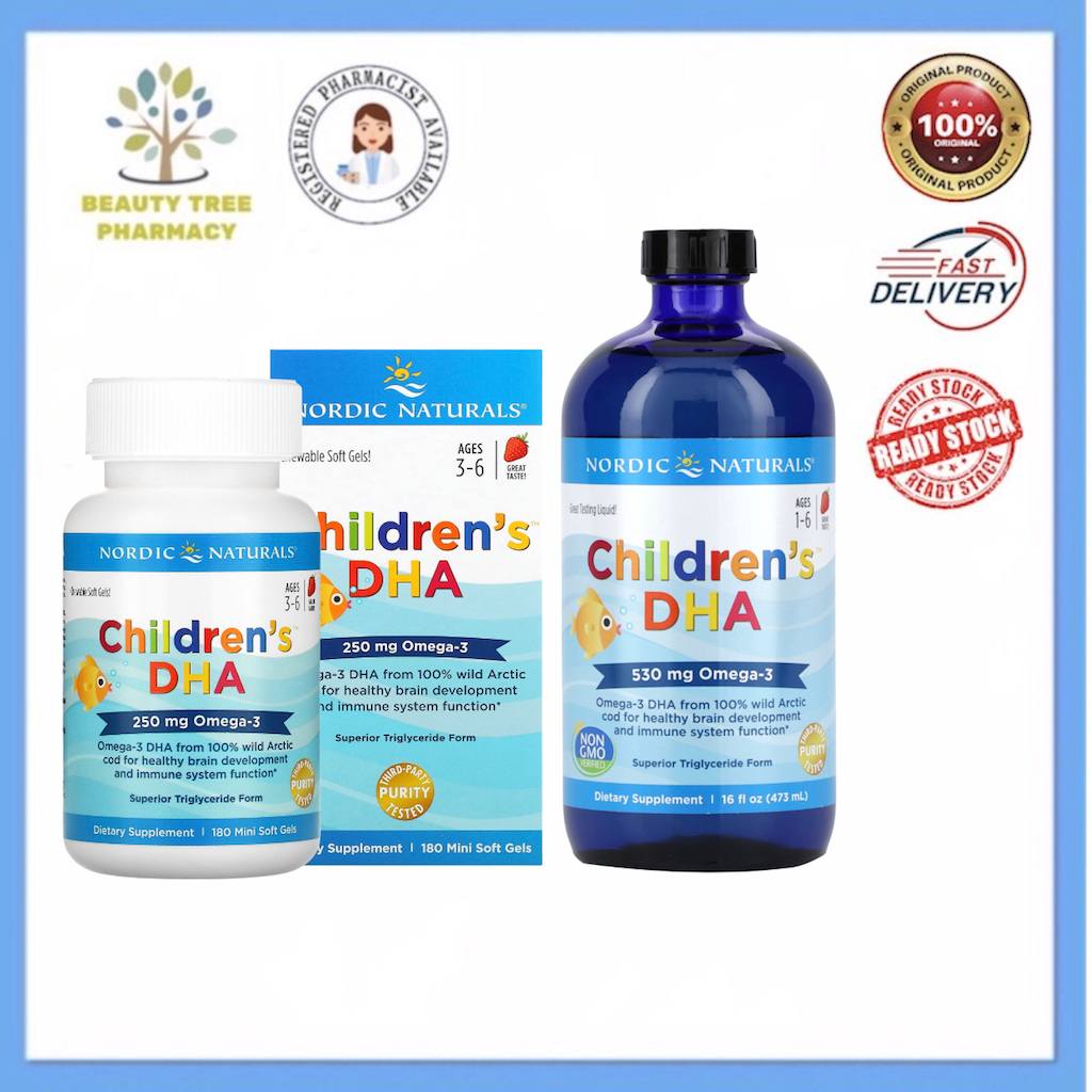 Nordic Naturals Children's DHA Strawberry 530 mg Liquid 473ml / 250mg ...
