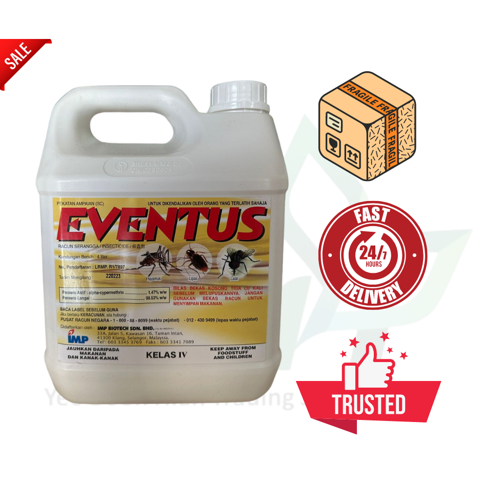 [4 Litre] EVENTUS Insecticide Racun Serangga Alpha-Cypermethrin 1.47% ...