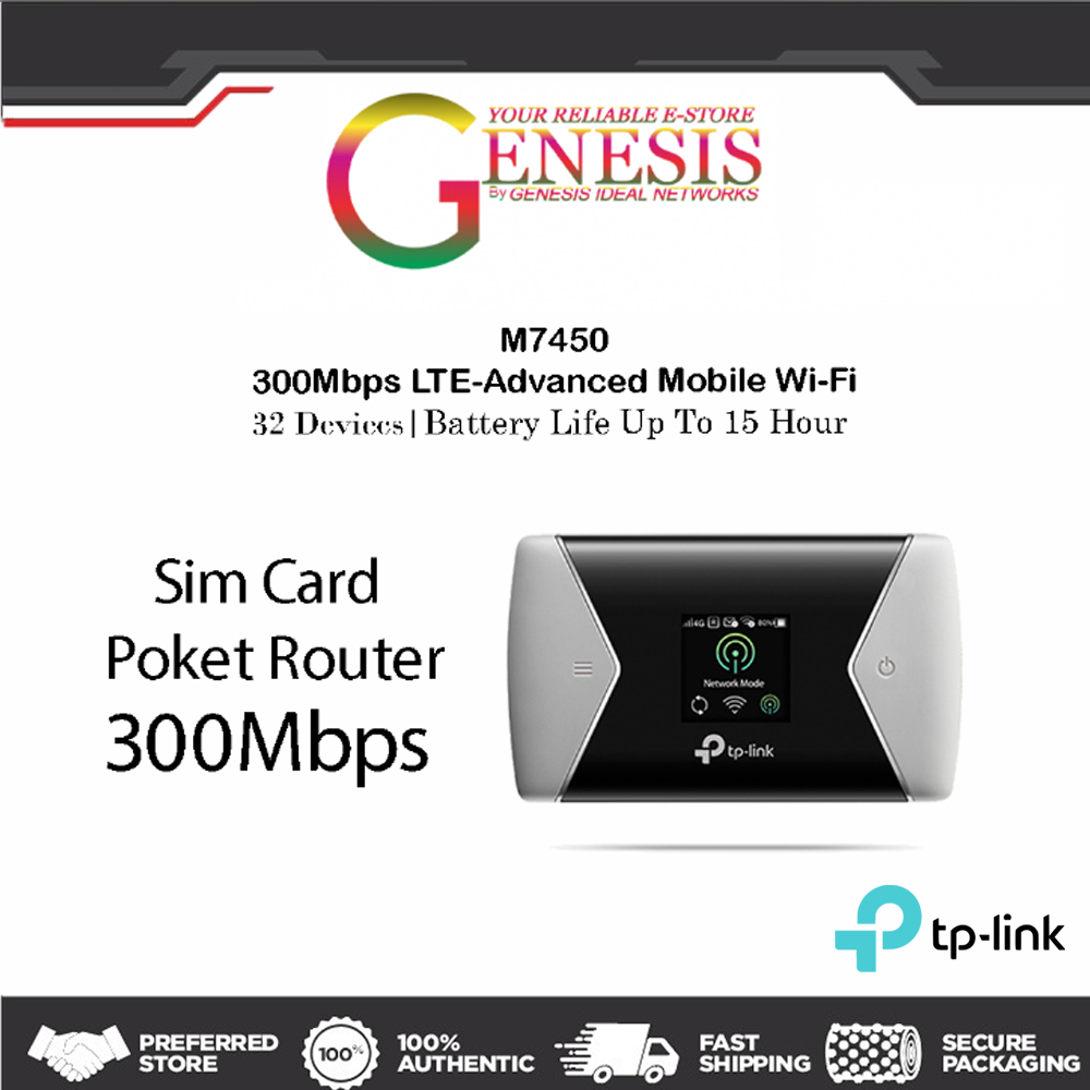 [🔱PORTABLE 4G LTE🔱] TP-LINK M7450 PREMIUM 4G LTE-ADVANCED CAT 6 AC1200 ...