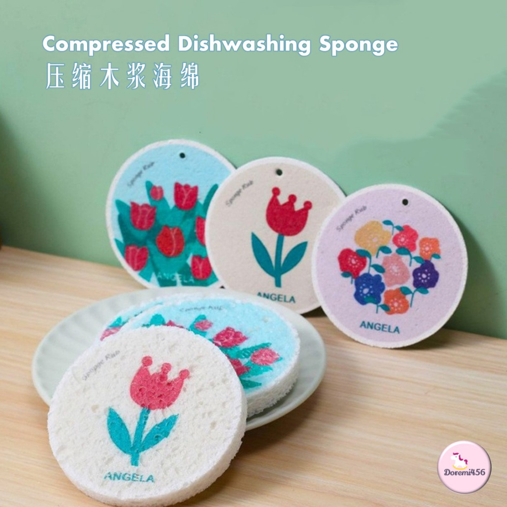 Compressed Dishwashing sponge wood pulp dish cotton sponge Swelling ...