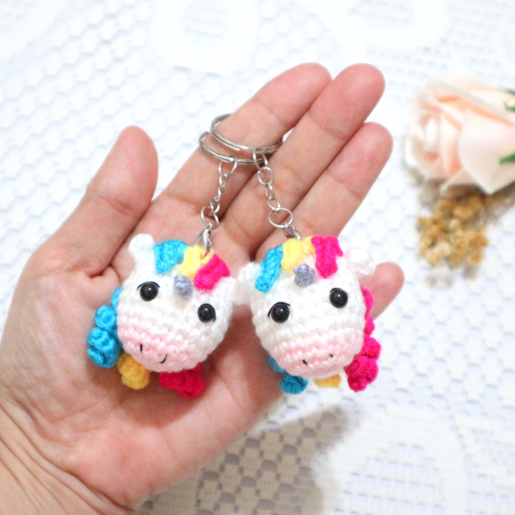 Rantai Kunci Kait Unicorn ( Cute Unicorn Crochet Keychain ) | Shopee ...
