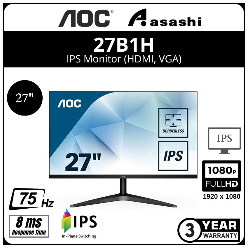 Aoc 27b3hm 27 27b1h 27 Va Monitor Hdmi Vga Shopee Malaysia