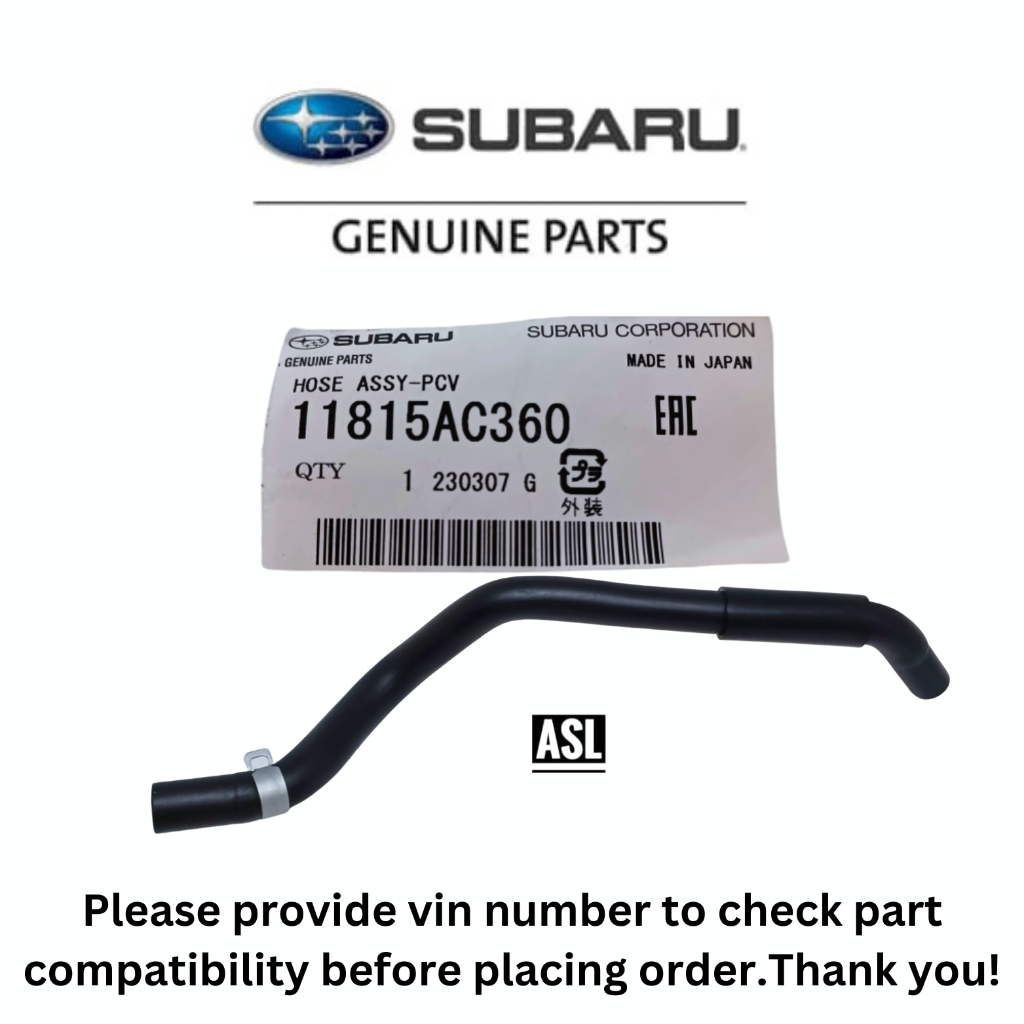 Genuine Subaru PCV Hose 11815AC360 XV Forester Eixga Impreza Legacy ...