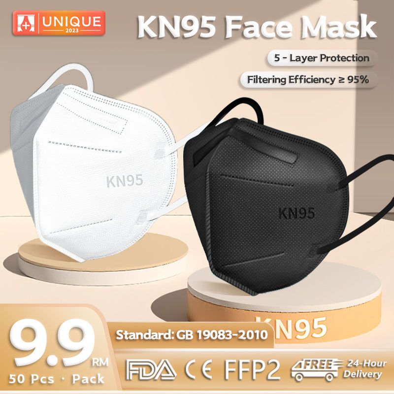 ZOCN 50PCS KN95 Face Mask 5 Layers Protection Anti-Virus Mask Medical ...
